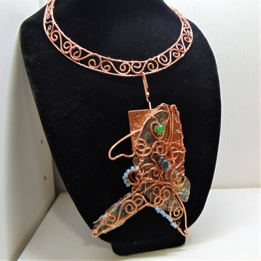 Sculpted Copper Collar With Brutilist "Fish" Pendant - My Community Made