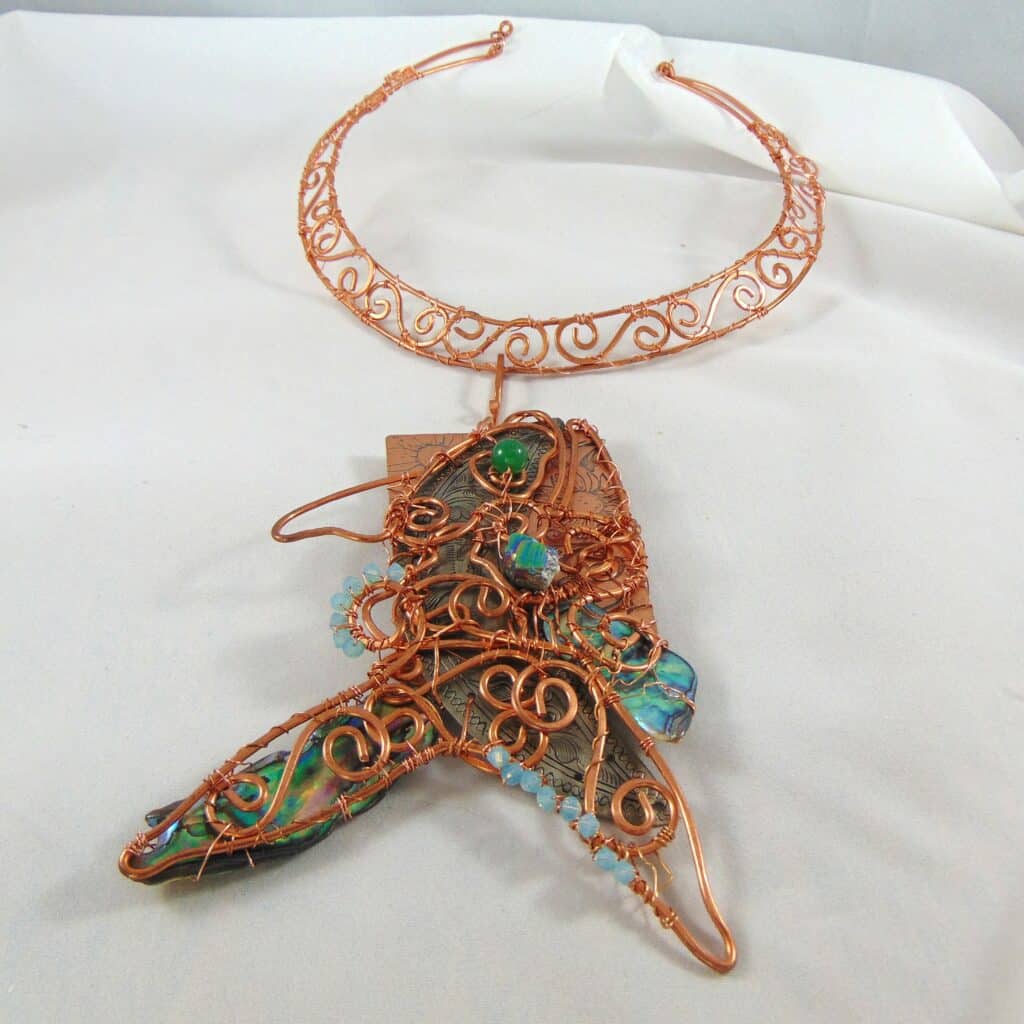 Sculpted Copper Collar With Brutilist "Fish" Pendant - My Community Made