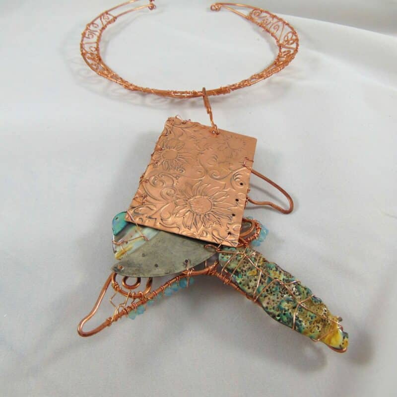 Sculpted Copper Collar With Brutilist "Fish" Pendant - My Community Made