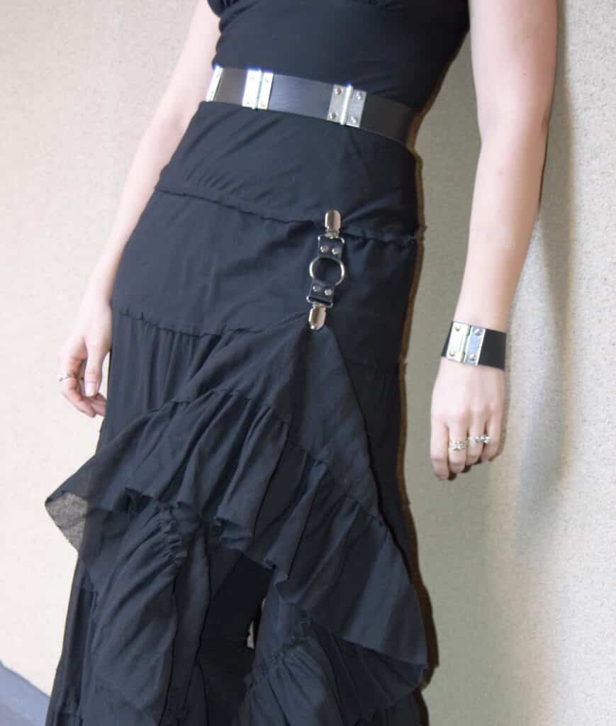 Black Leather Cinch Clip With Silver Tone Clips & O-ring. Shirt Clip ...