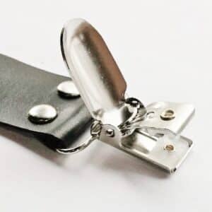 Black Leather Cinch Clip With Silver Tone Clips & O-ring. Shirt Clip ...