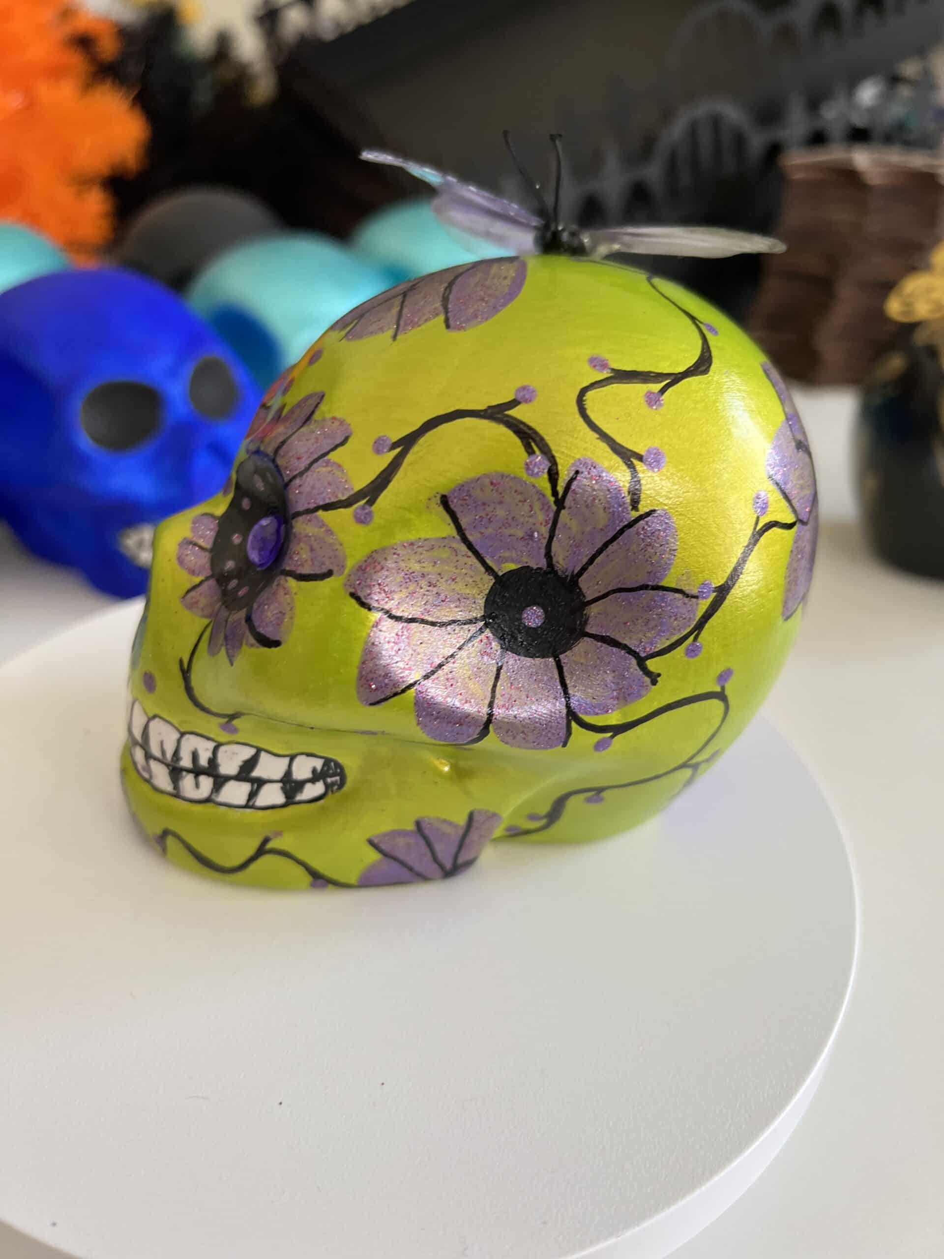 Dia de los Muertos Calaca for your Ofrenda - Light Green and Purple My ...