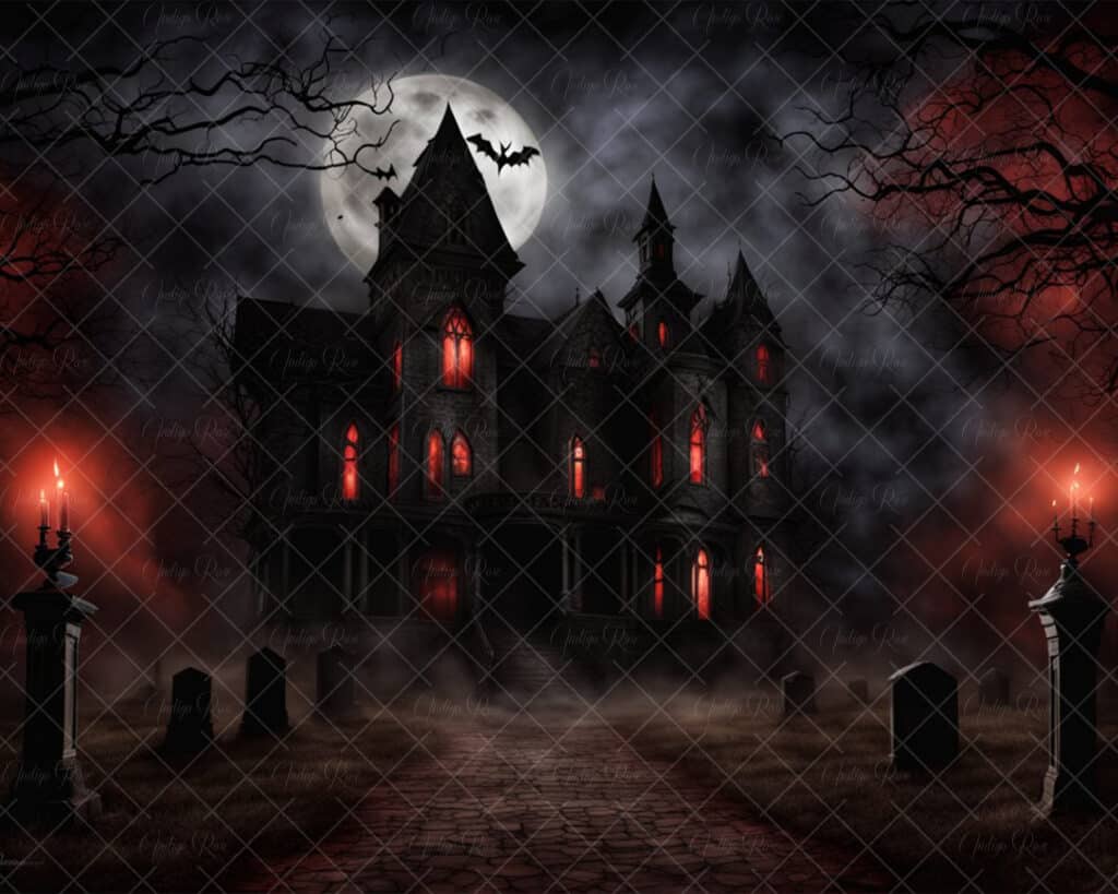6 Spooky Halloween Digital Backdrops