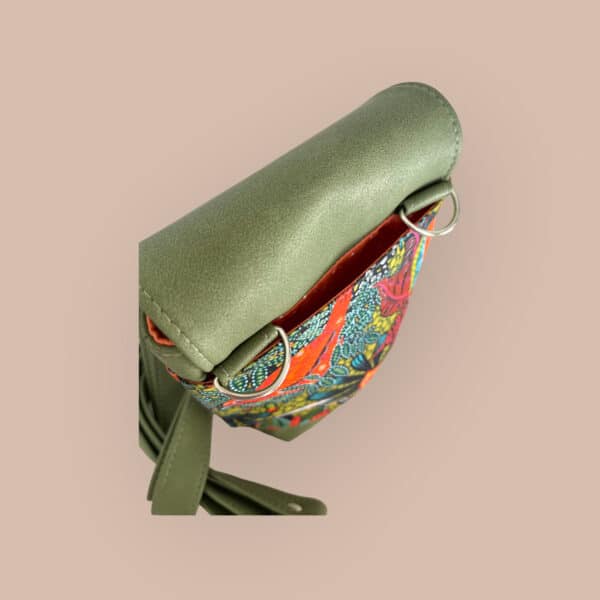 Vignette Phone Crossbody Bag-Cotton and Faux Leather - My Community Made
