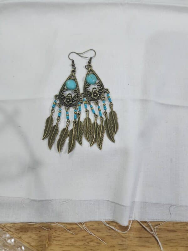 Beaded feather earrings - My Community Made