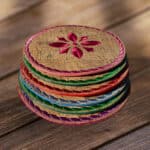 Fun Embroidered Cork Coasters-Set Of 6 - My Community Made