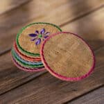 Fun Embroidered Cork Coasters-Set Of 6 - My Community Made