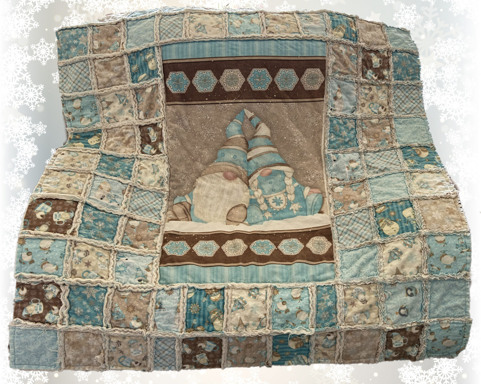 I Love Sn'Gnomies Rag Quilt - My Community Made