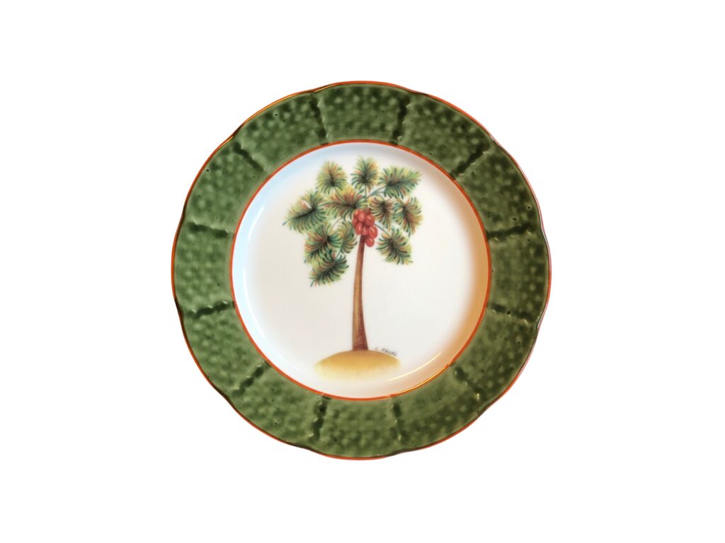 Tropical Coconut Palm Tree Basketweave Salad Plate - My Community Made