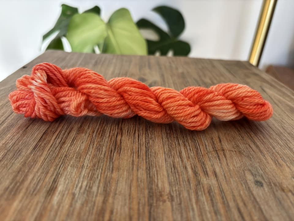 Coral Cloud Superwash Merino Hand Dyed Mini Skein - My Community Made