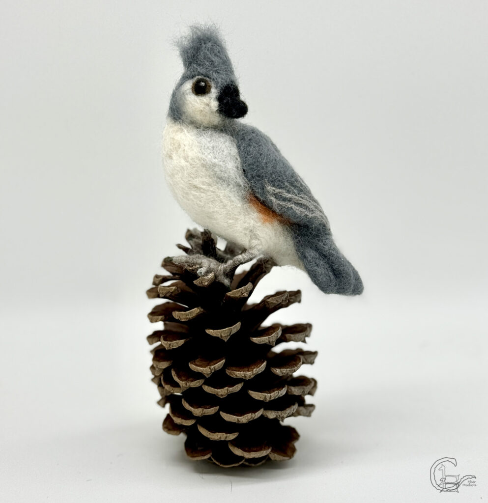 Needle Felt Tufted Titmouse Ornament - My Community Made