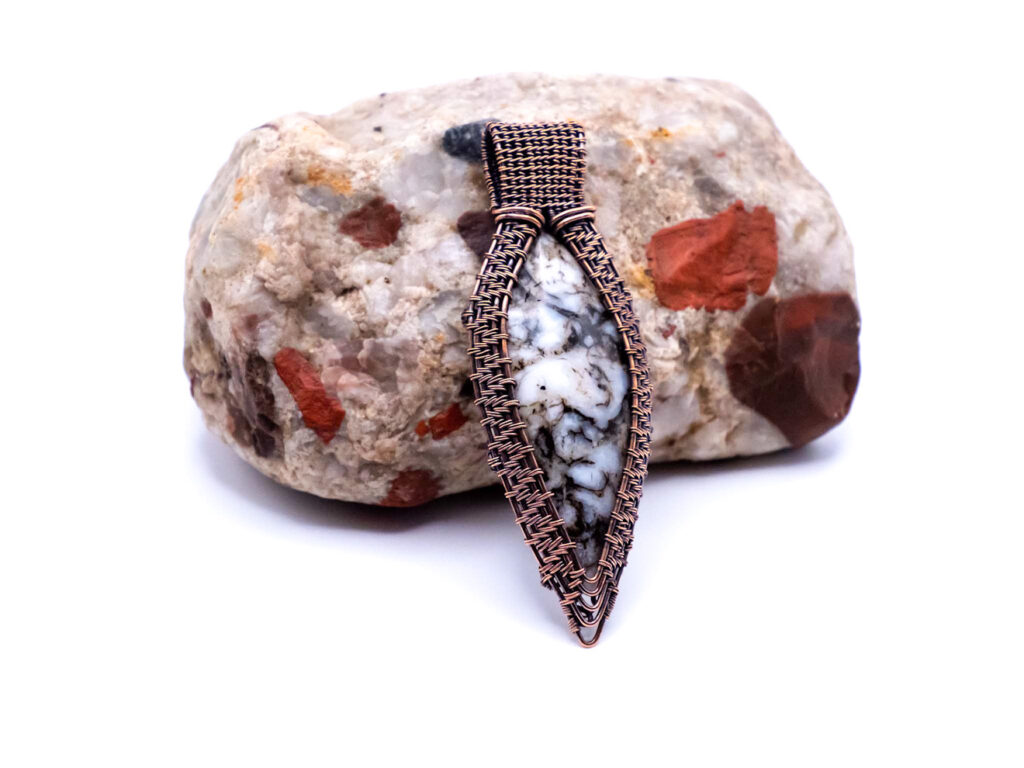 Enchanted Light Wire Wrapped Merlinite Necklace
